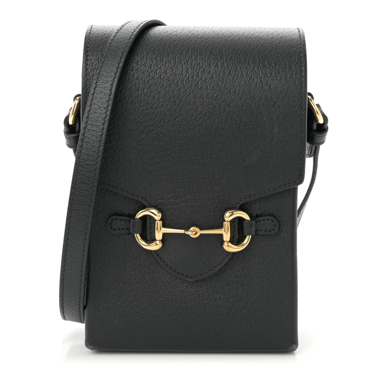 Gucci Dollar Calfskin Vertical Horsebit 1955 Crossbody Bag Black ...