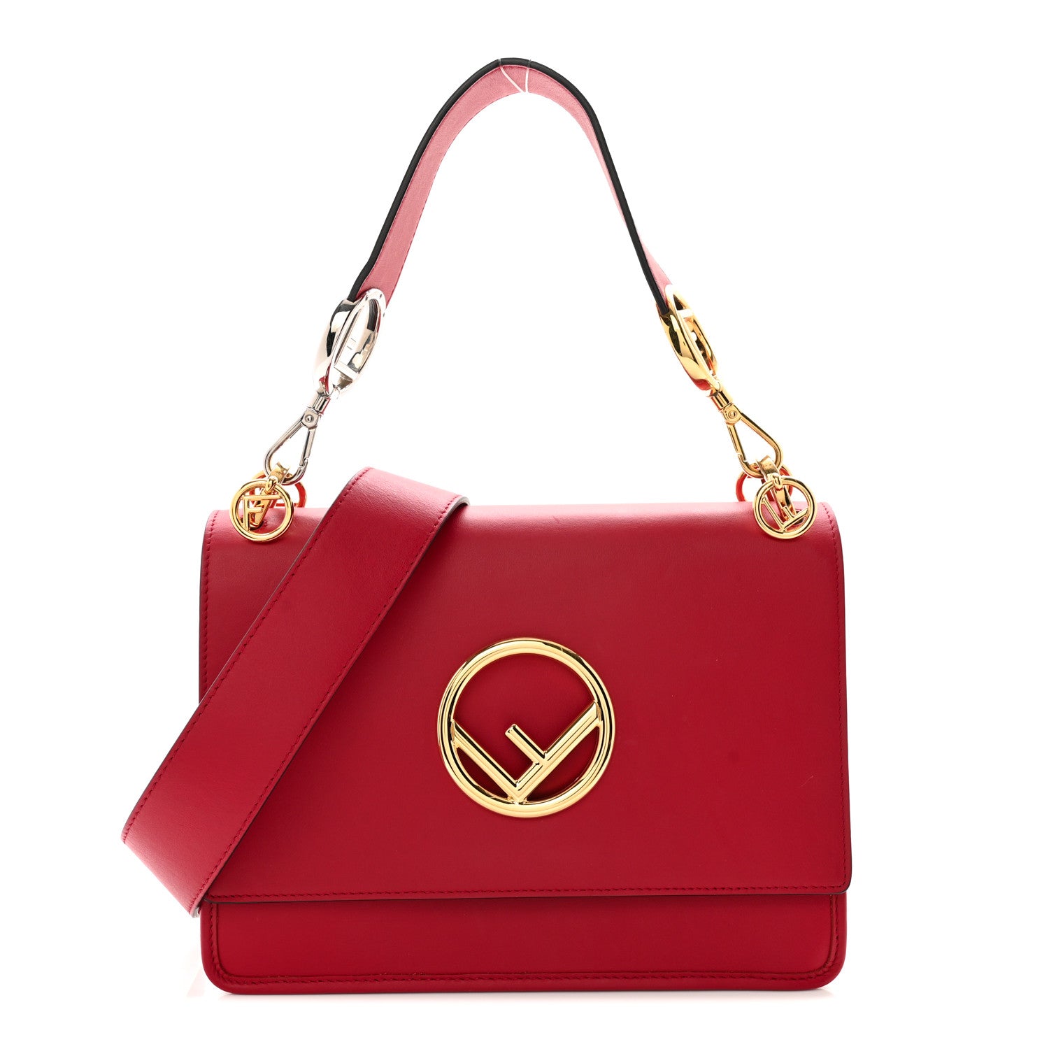 Fendi Vitello Century F is Fendi Kan I Shoulder Bag Fragola 1477096 ...