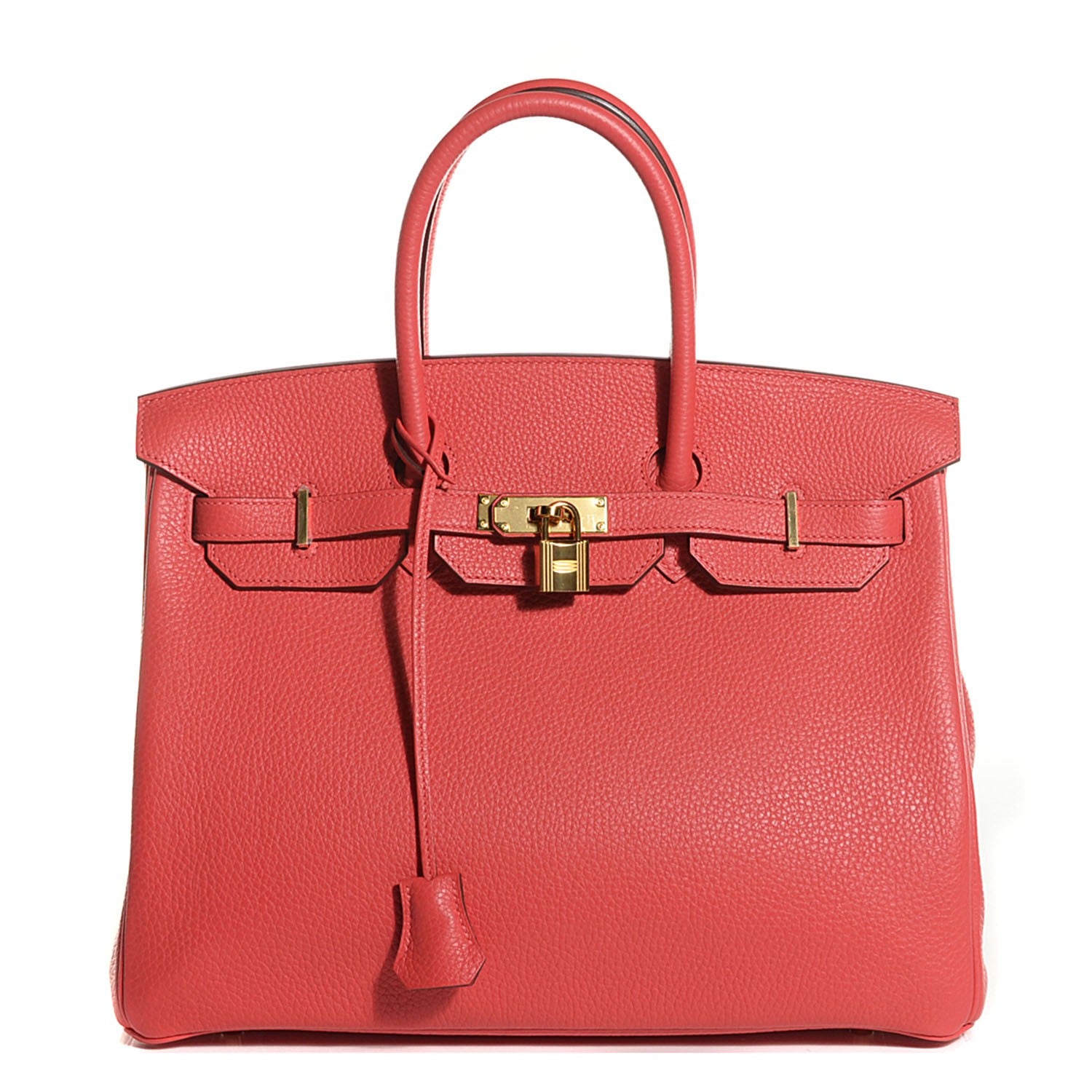 Hermes Taurillon Clemence Birkin 35 Rouge Pivoine 100589 – FASHIONPHILE