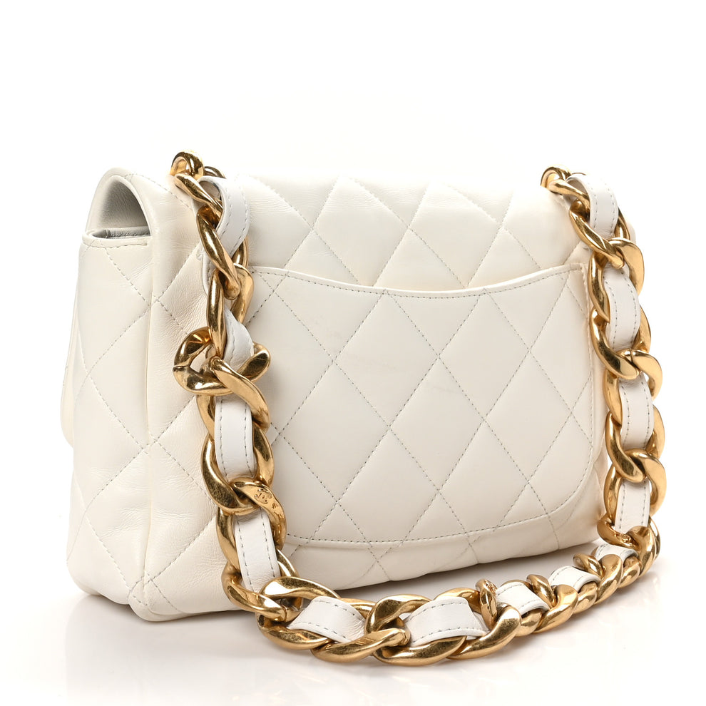 Chanel Lambskin Quilted Large CC Funky Town Flap White 1649135 ...