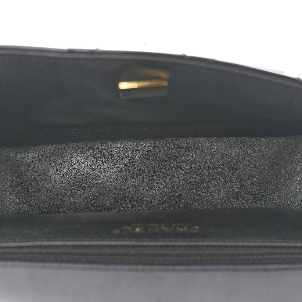 Chanel Shiny Lambskin Quilted Mini Maxi CC Flap Black 1813620 ...