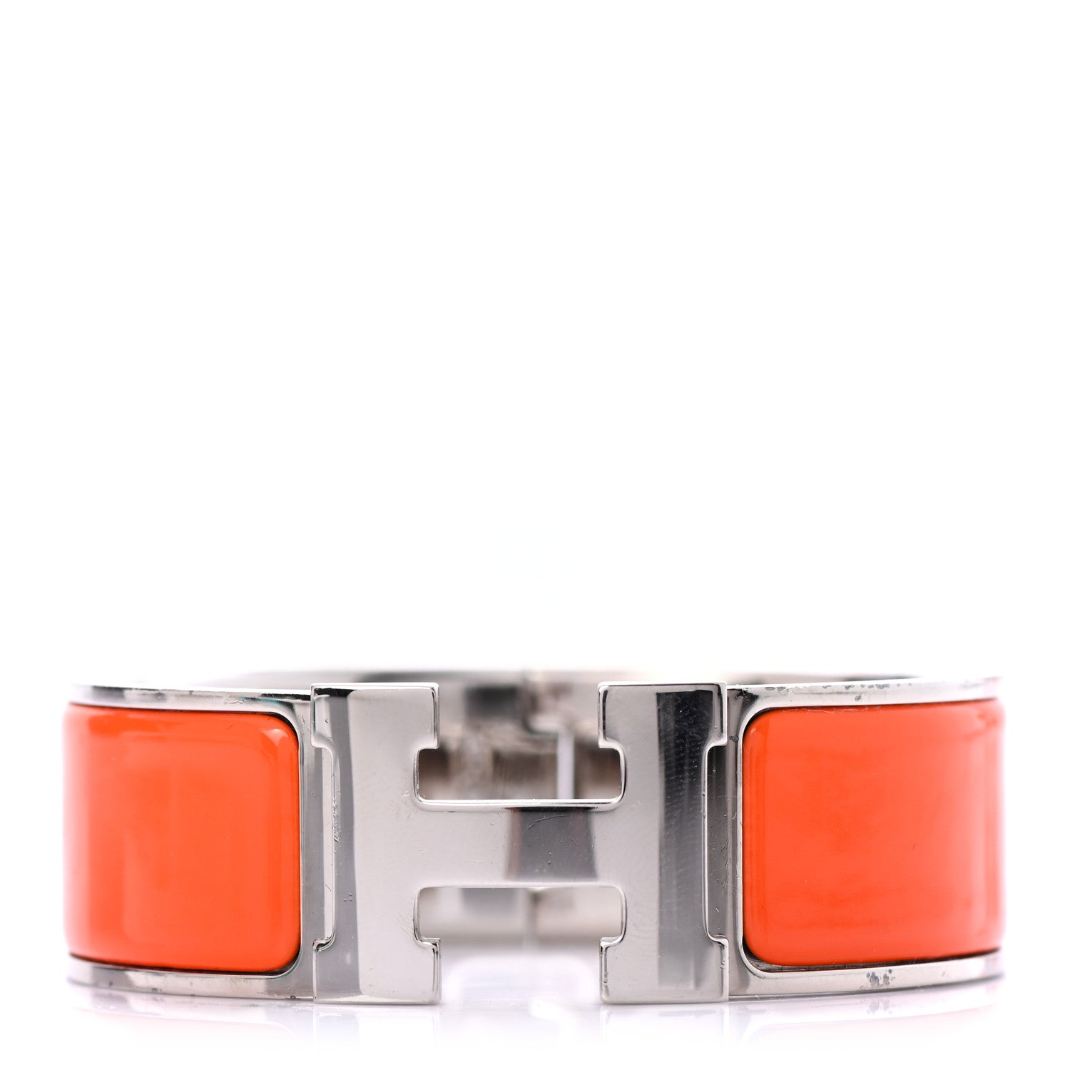 Hermes Enamel Wide Clic Clac H Bracelet PM Orange 851685 – FASHIONPHILE