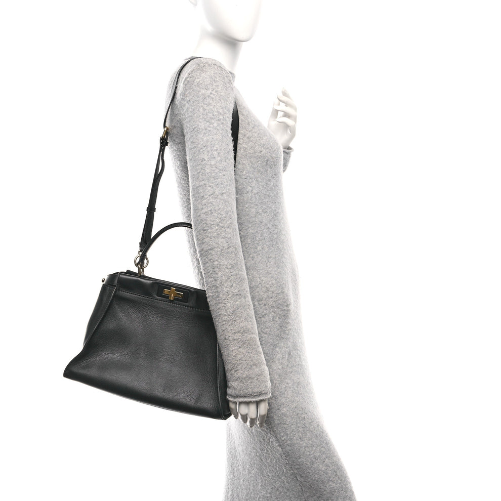 Fendi Calfskin Velvet Fun Fair Medium Peekaboo Iconic Satchel Night ...