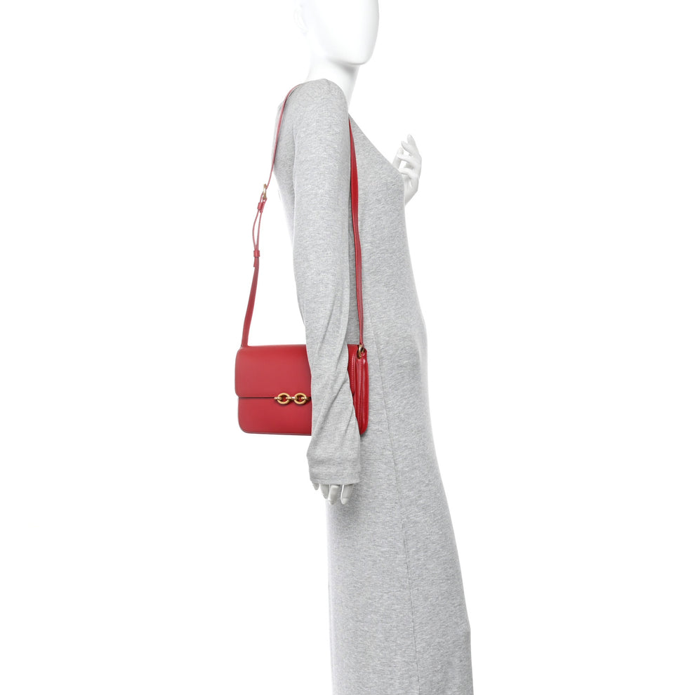 Saint Laurent Smooth Calfskin Le Maillon Satchel Rouge Eros 1890406 ...