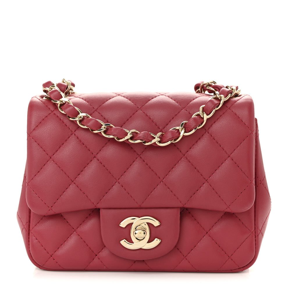 Chanel Lambskin Quilted Mini Square Flap Dark Pink 1796670 – FASHIONPHILE