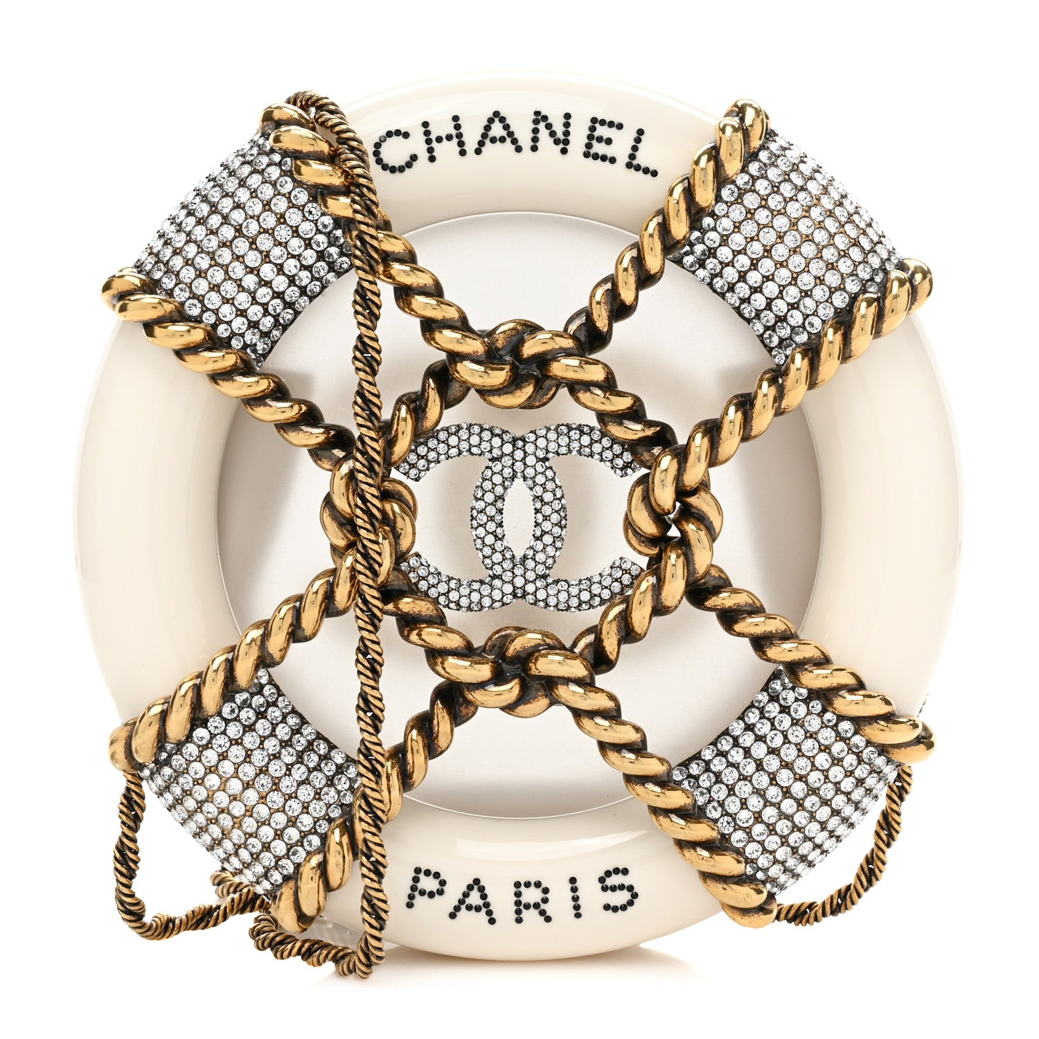 Chanel Resin Crystal Rescue Wheel Minaudière White 1399919 – FASHIONPHILE