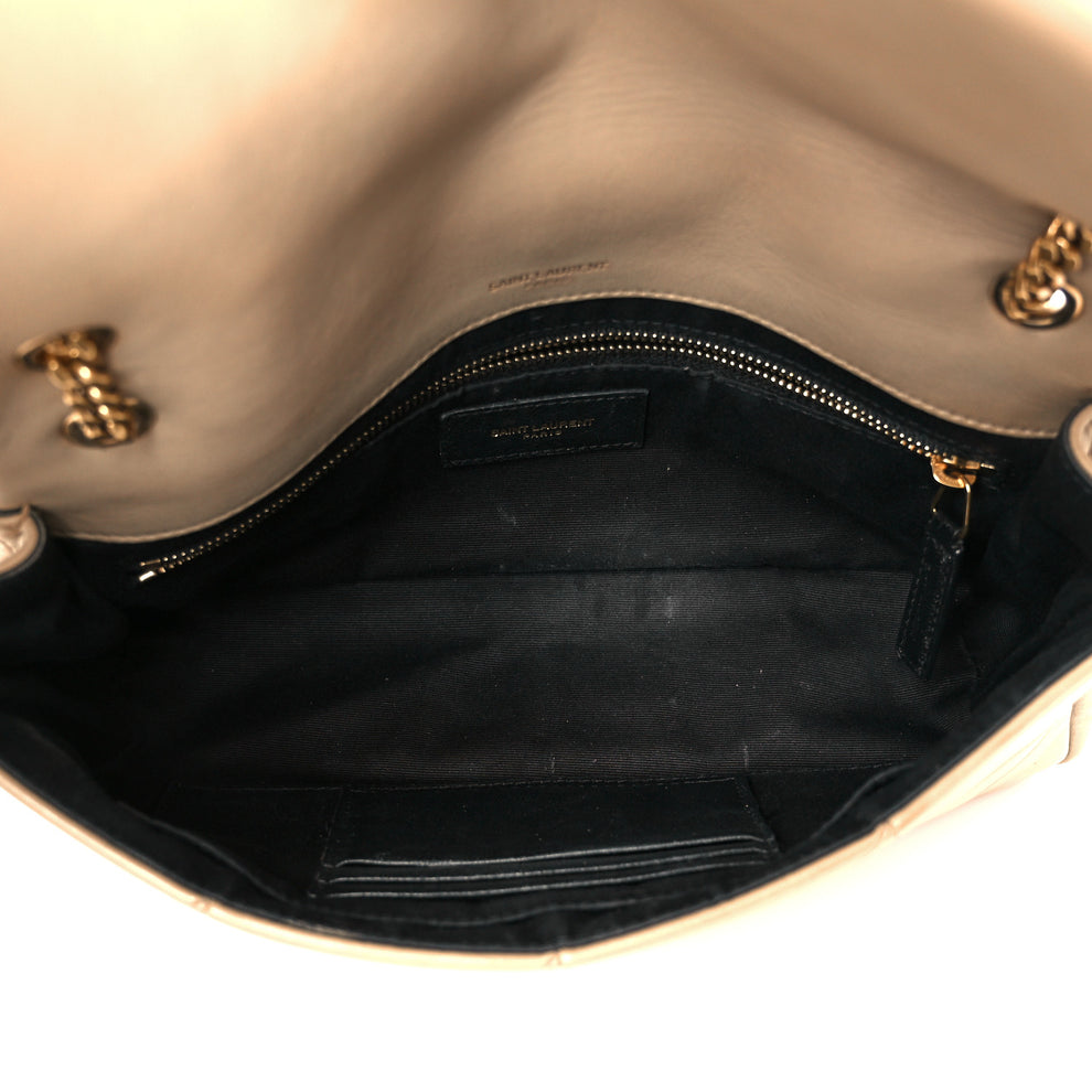 Saint Laurent Lambskin Patchwork Monogram Medium Jamie Beige 1795670 ...