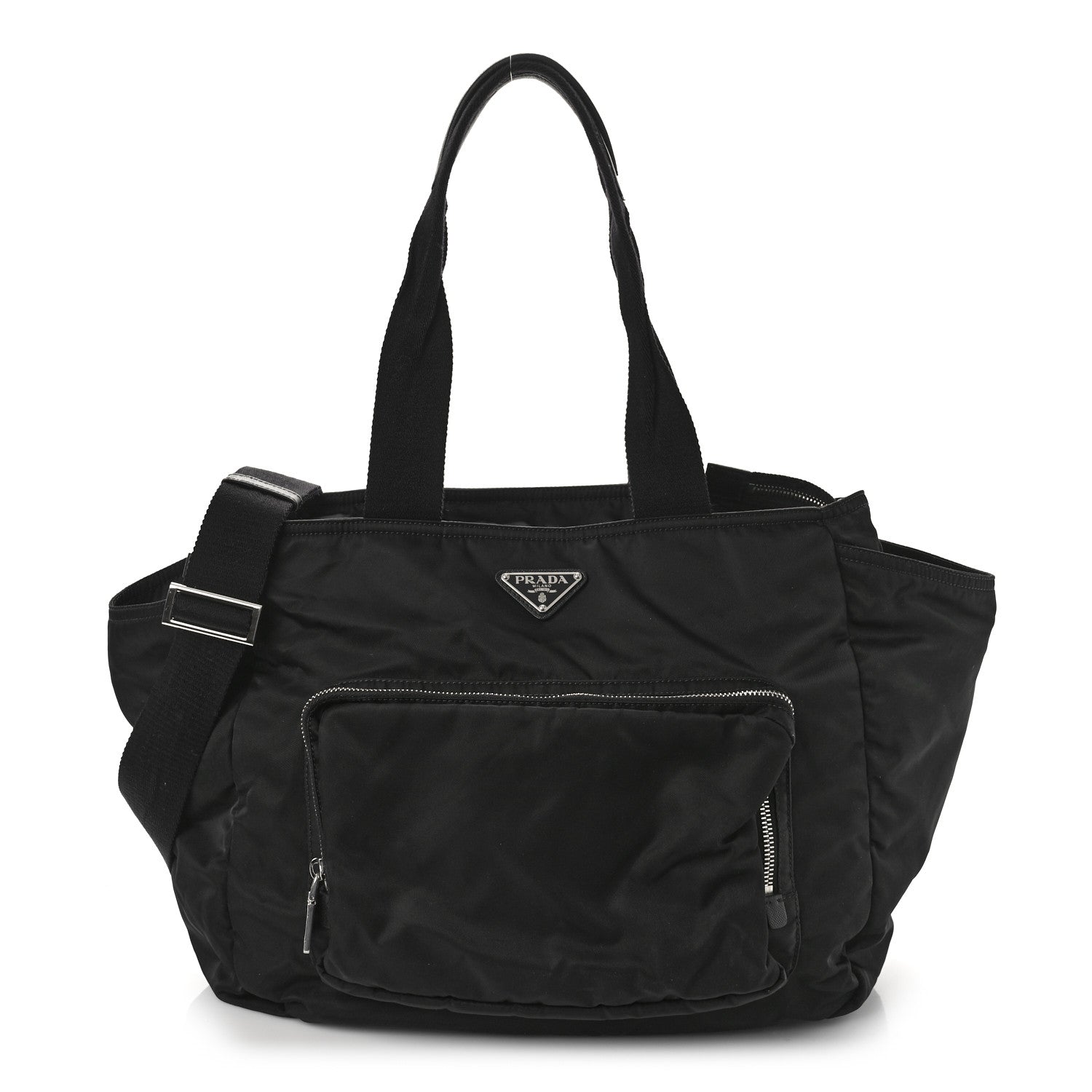 Prada Tessuto Nylon Vela Diaper Bag Black 1358724 – FASHIONPHILE