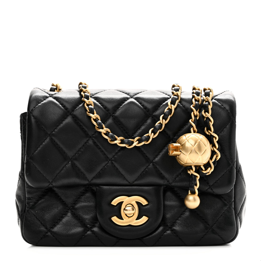 Chanel Lambskin Quilted Mini Pearl Crush Flap Black 1780615 – FASHIONPHILE