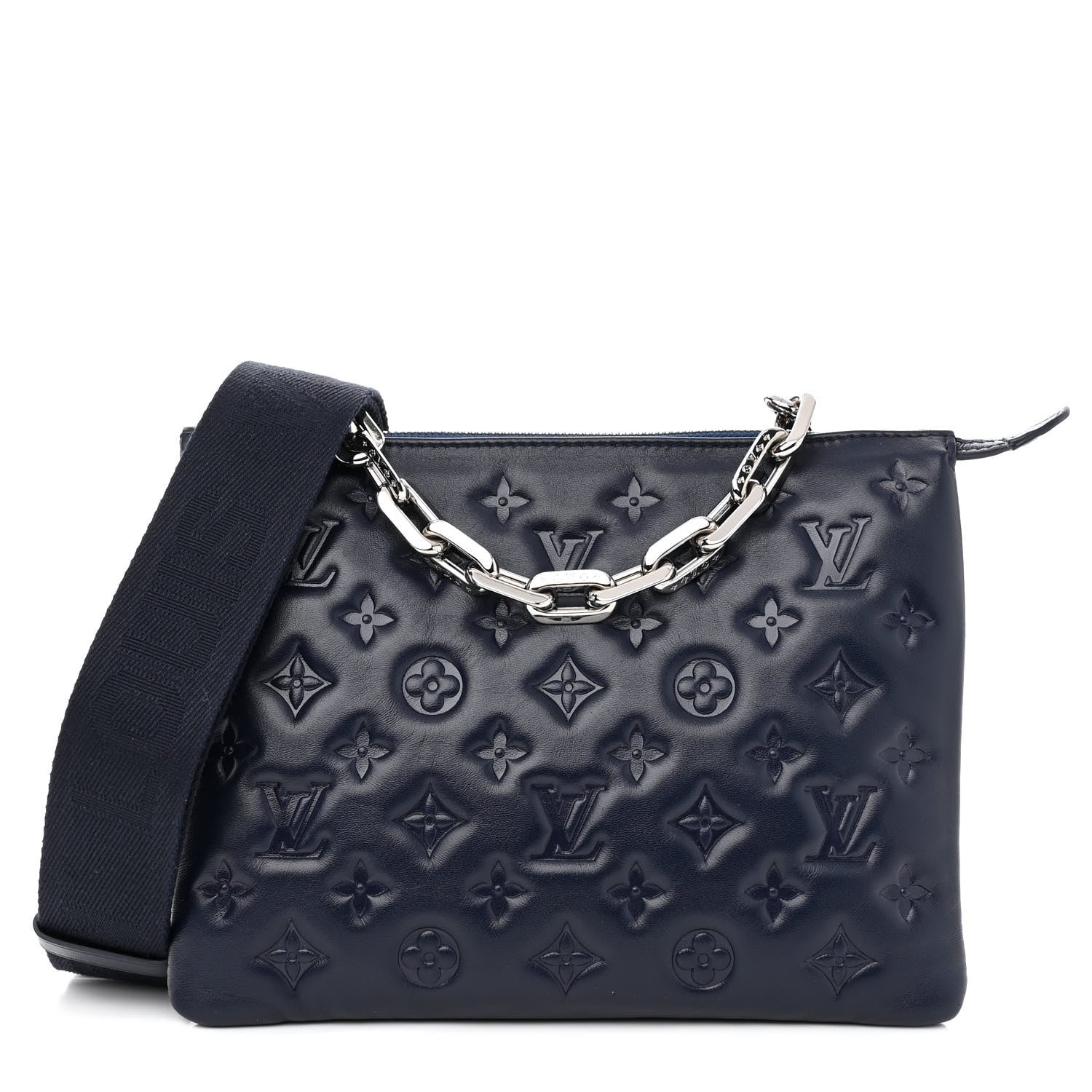 Louis Vuitton Lambskin Embossed Monogram Coussin PM Navy 1323620 ...