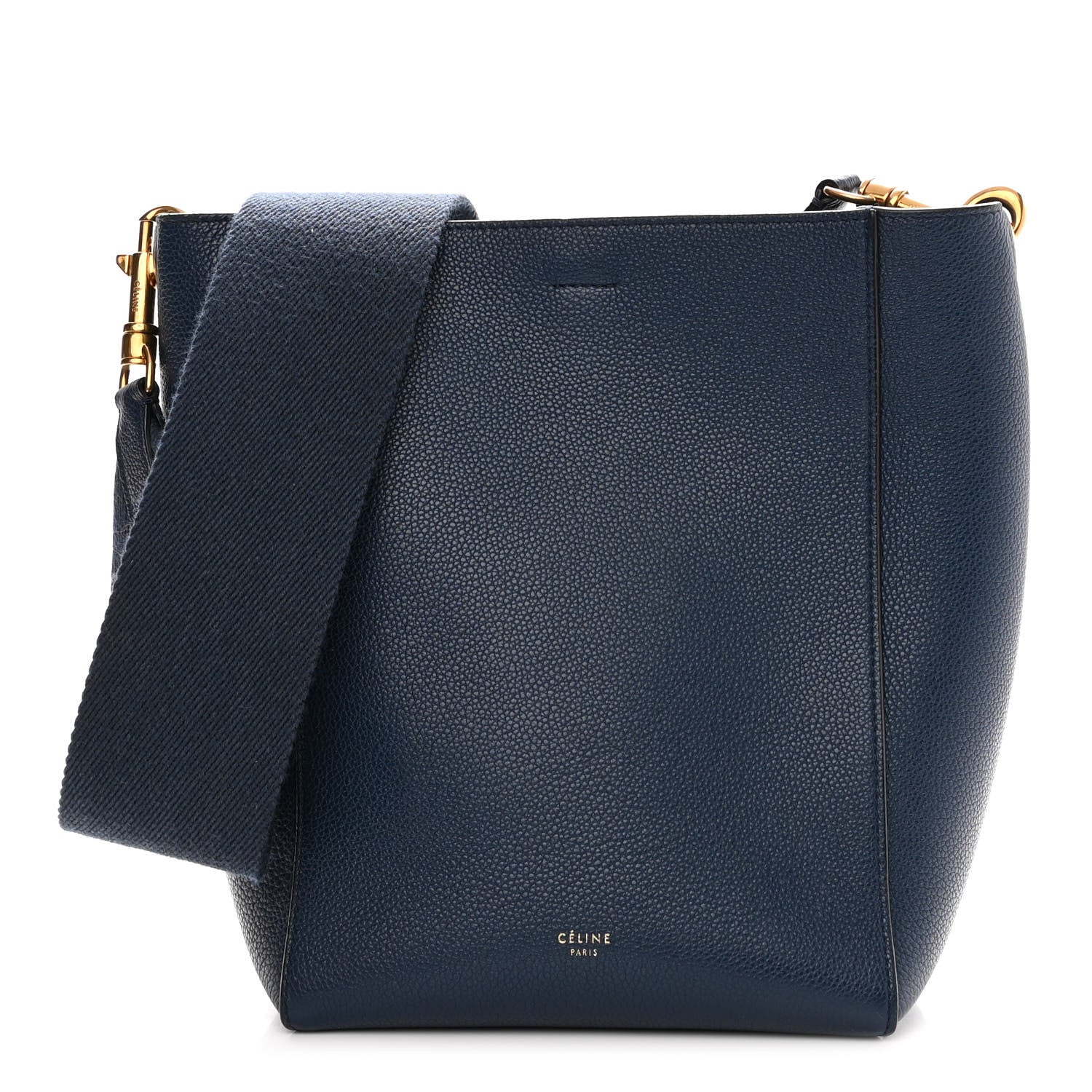 Celine Soft Grained Calfskin Small Sangle Bucket Bag Navy 1225927 ...