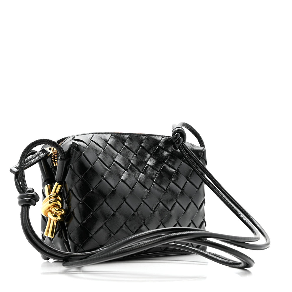 Bottega Veneta Nappa Intrecciato Metallic Knot Mini Loop Camera Bag ...