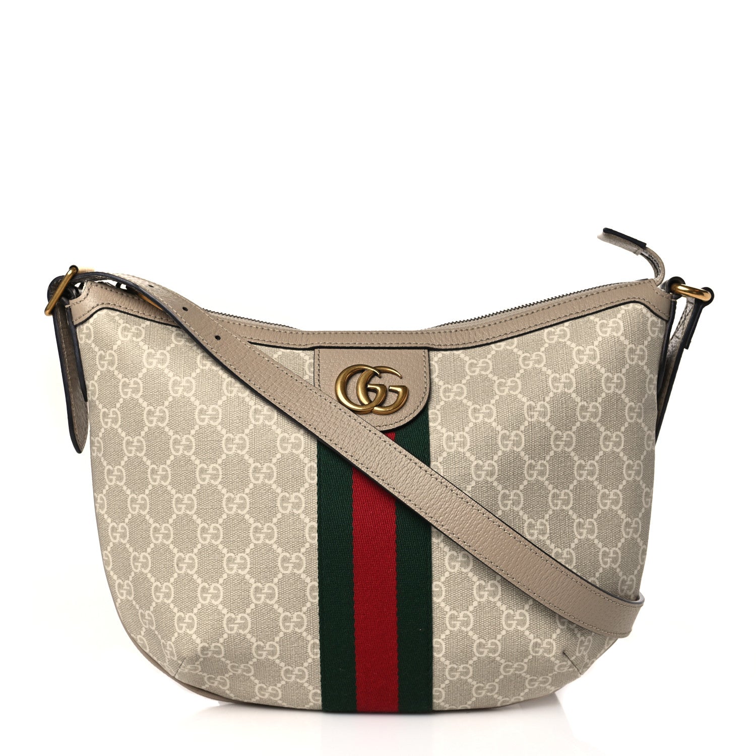 Gucci GG Supreme Monogram Textured Dollar Calfskin Web Small Ophidia ...
