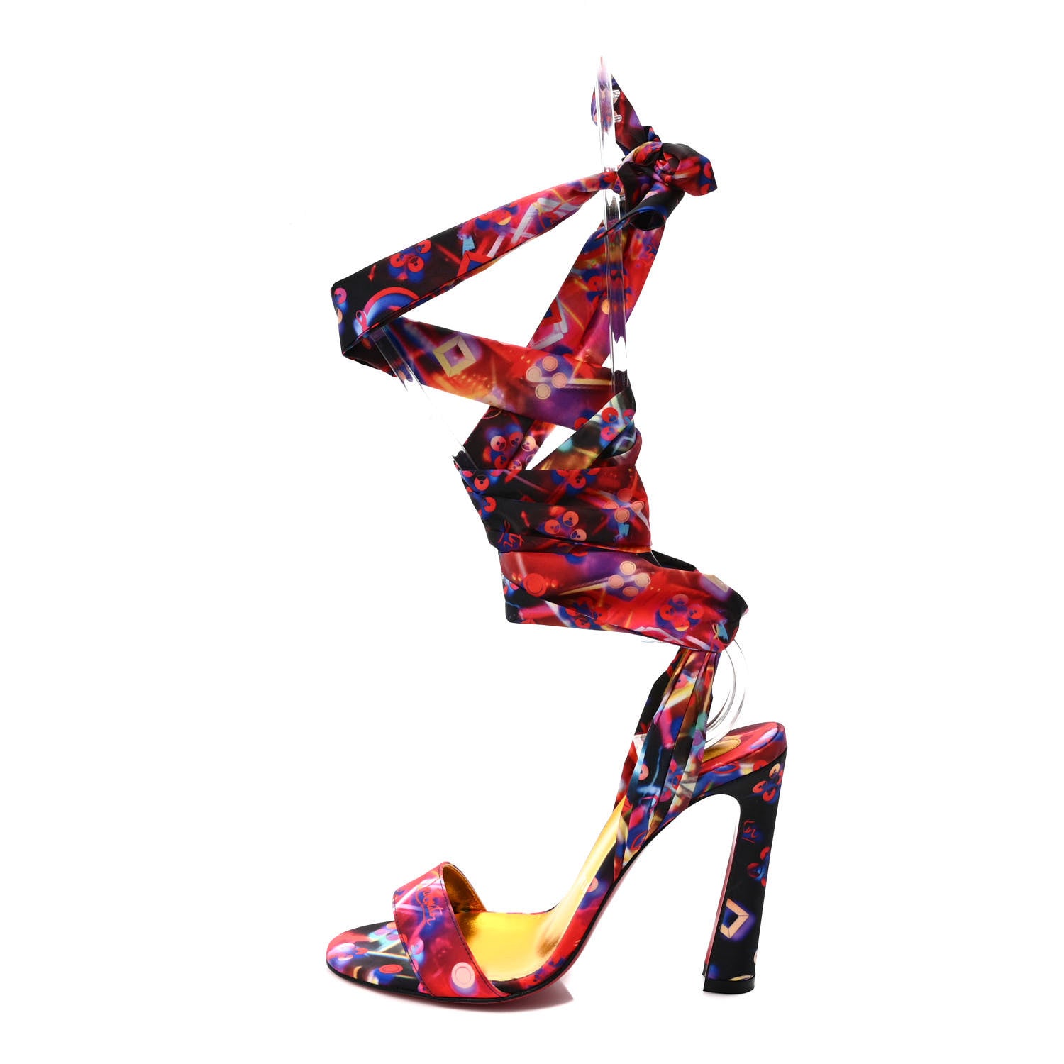 Christian Louboutin Crepe Satin Disco Laser Du Desert 100 Sandal 36 ...