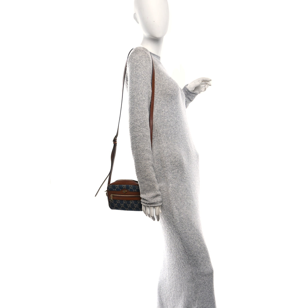 Gucci New Denim GG Monogram Dollar Calfskin Mini Ophidia Shoulder Bag ...