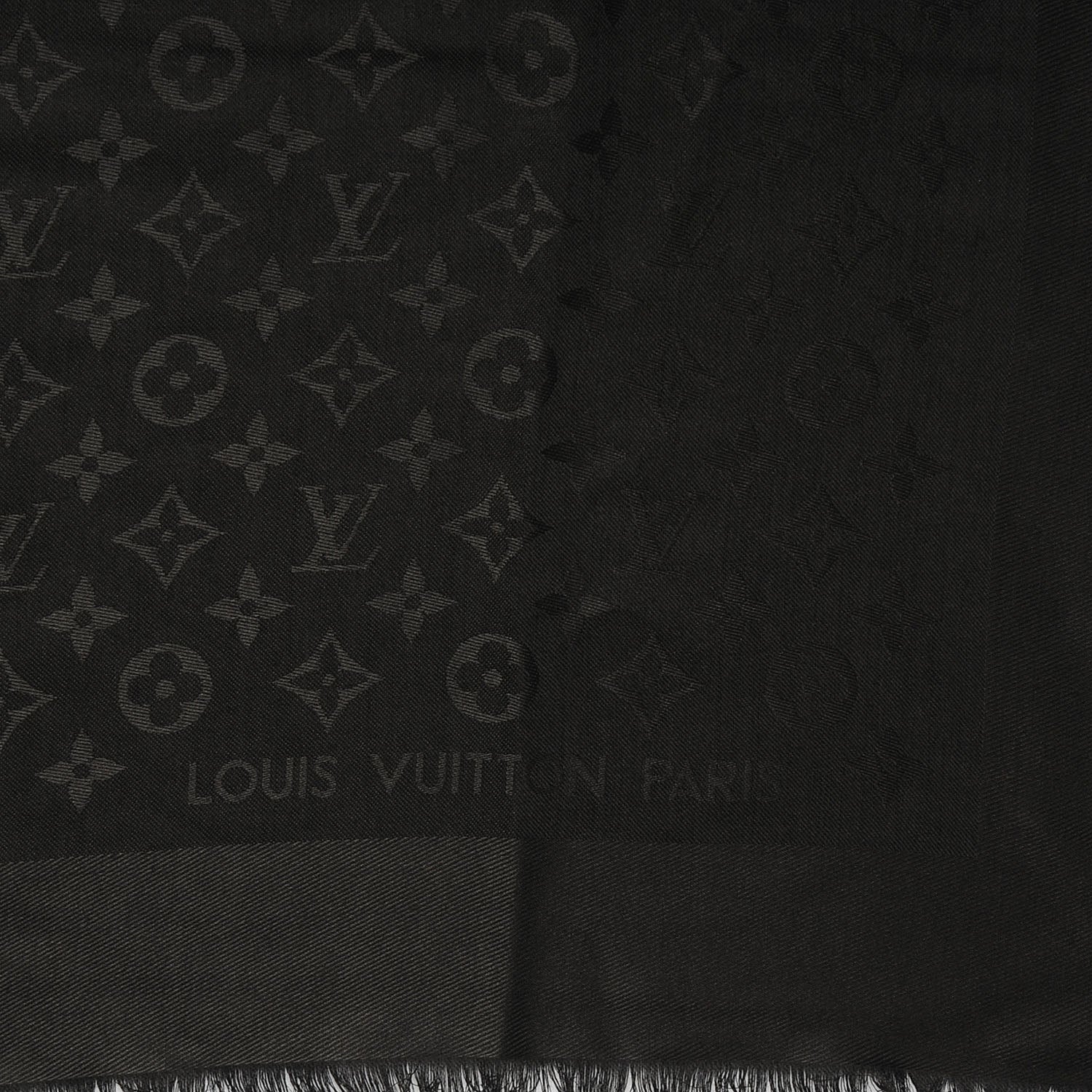 Louis Vuitton Silk Wool Monogram Shawl Black 51109 – FASHIONPHILE