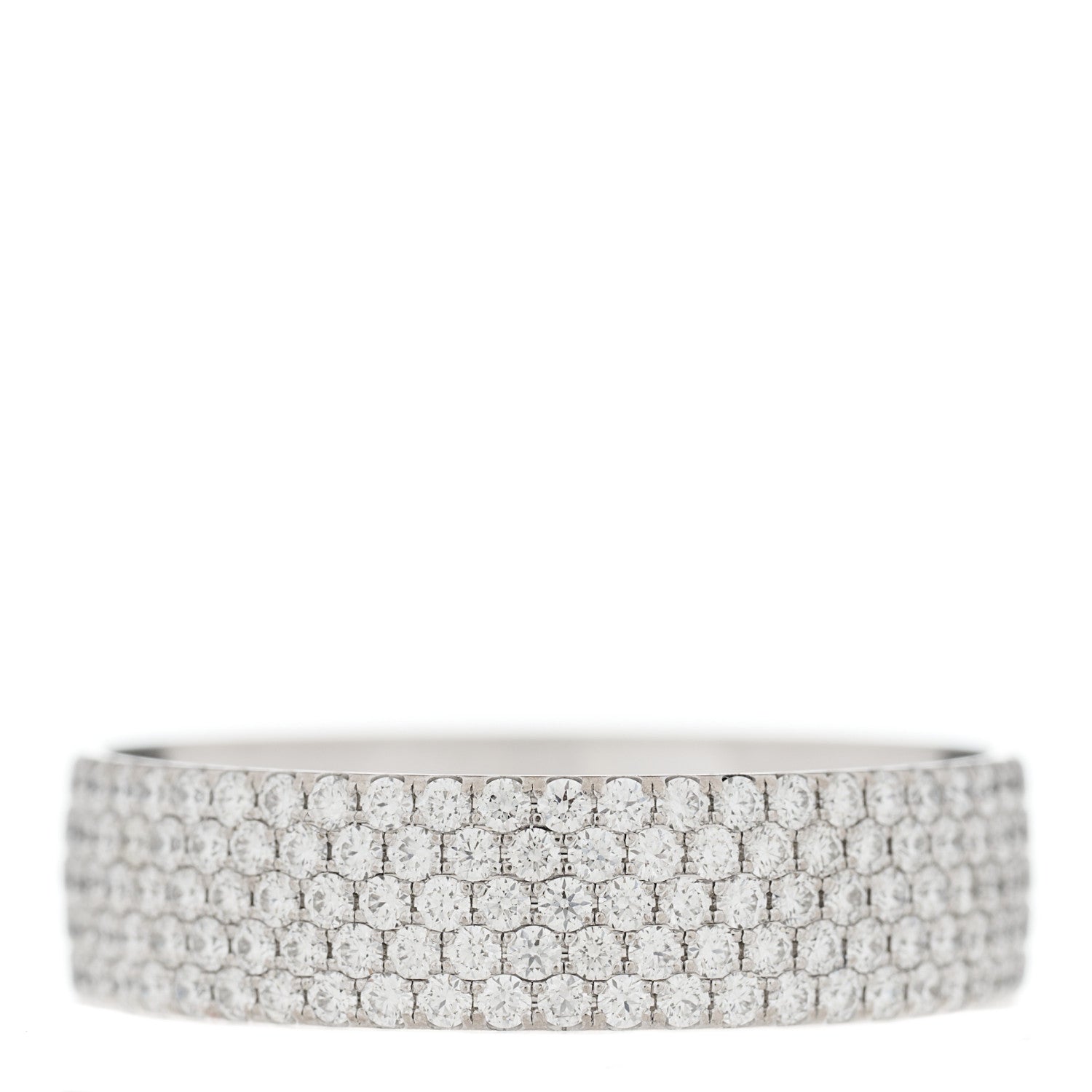 Tiffany 18K White Gold Diamond Metro Five-Row Ring 52 6 1177739 ...