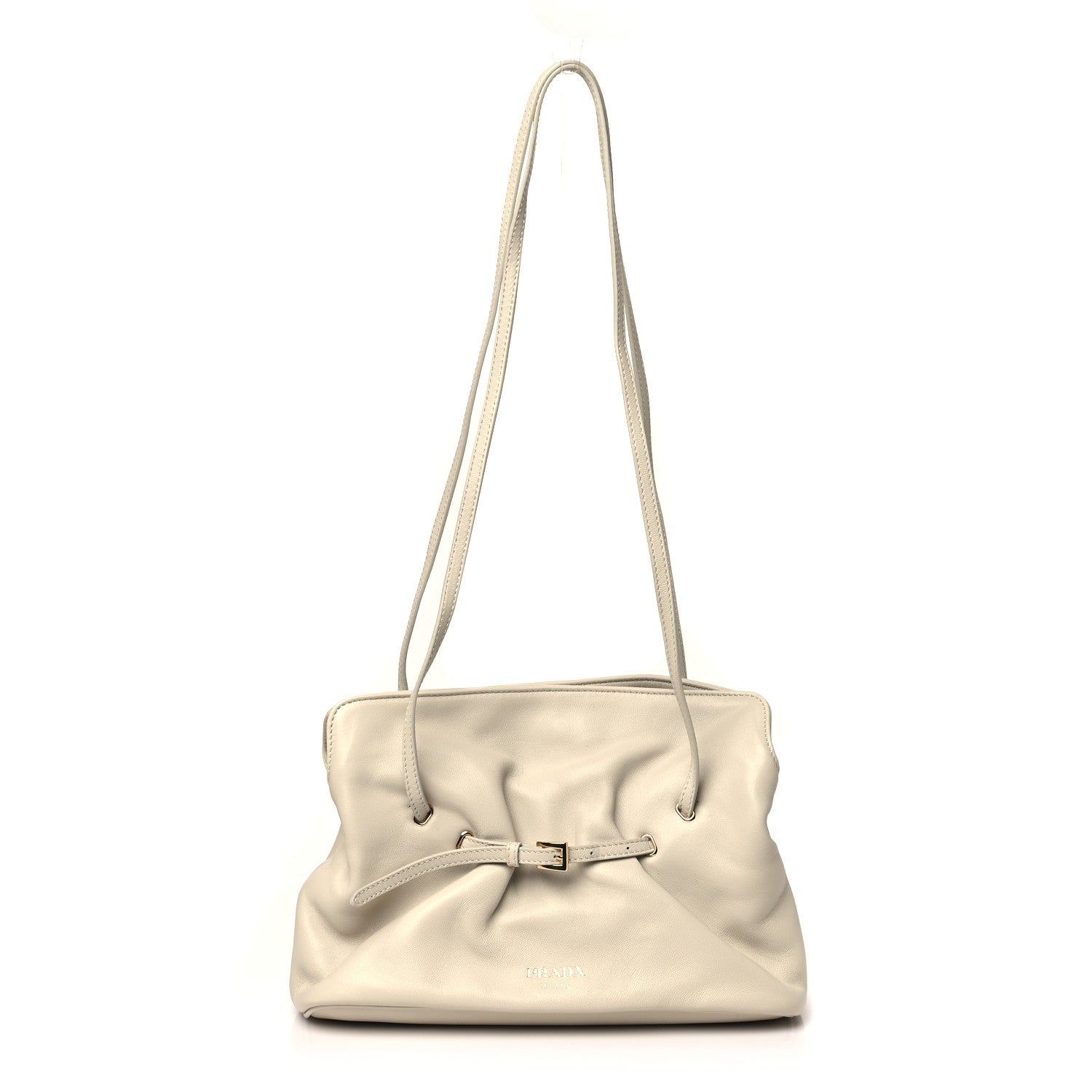 Prada Nappa Small Dada Shoulder Bag Ivory 1768339 – FASHIONPHILE