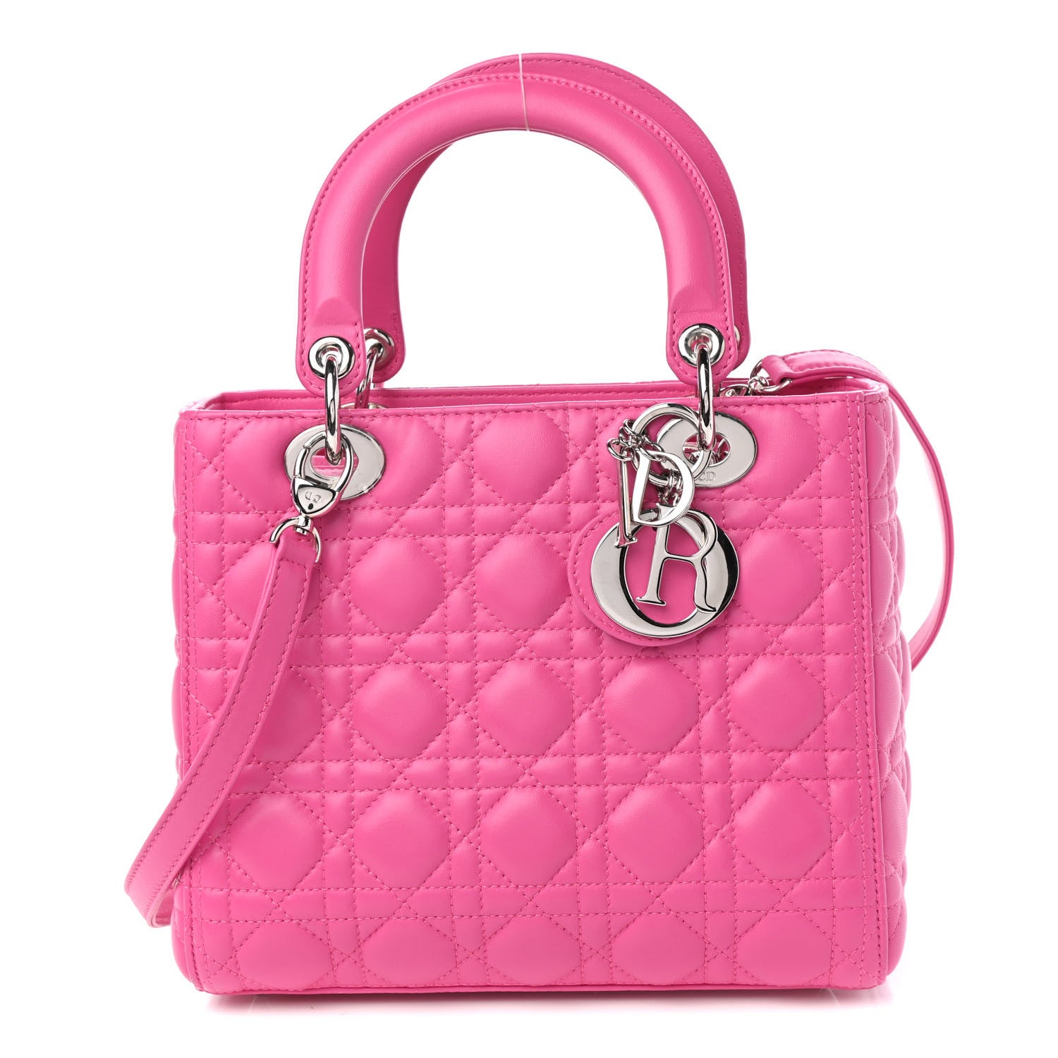 Christian Dior Lambskin Cannage Medium Lady Dior Pink 795787 – FASHIONPHILE