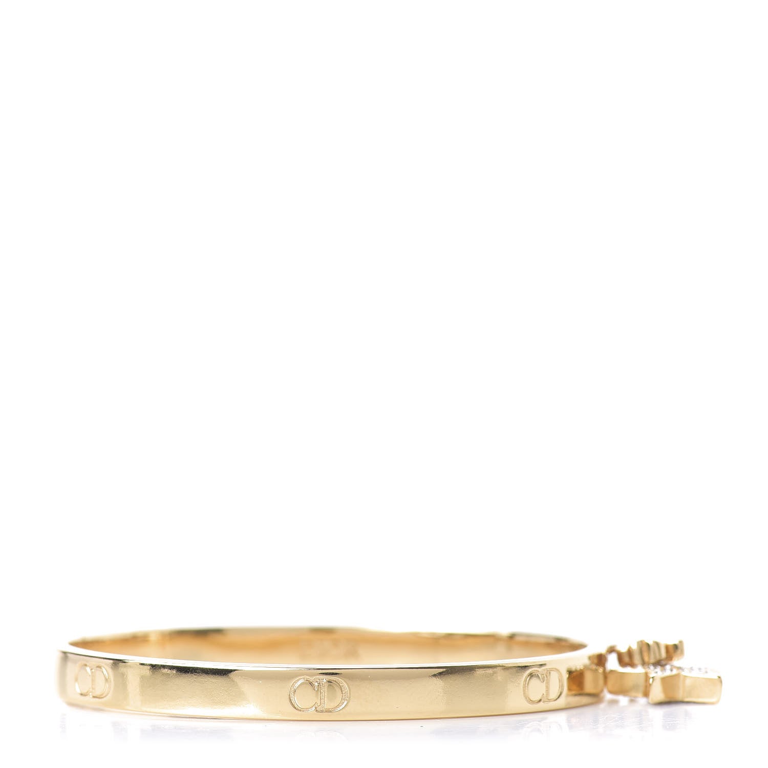 Christian Dior Metal Crystal Lucky Locket Star Bracelet Gold 639561 ...
