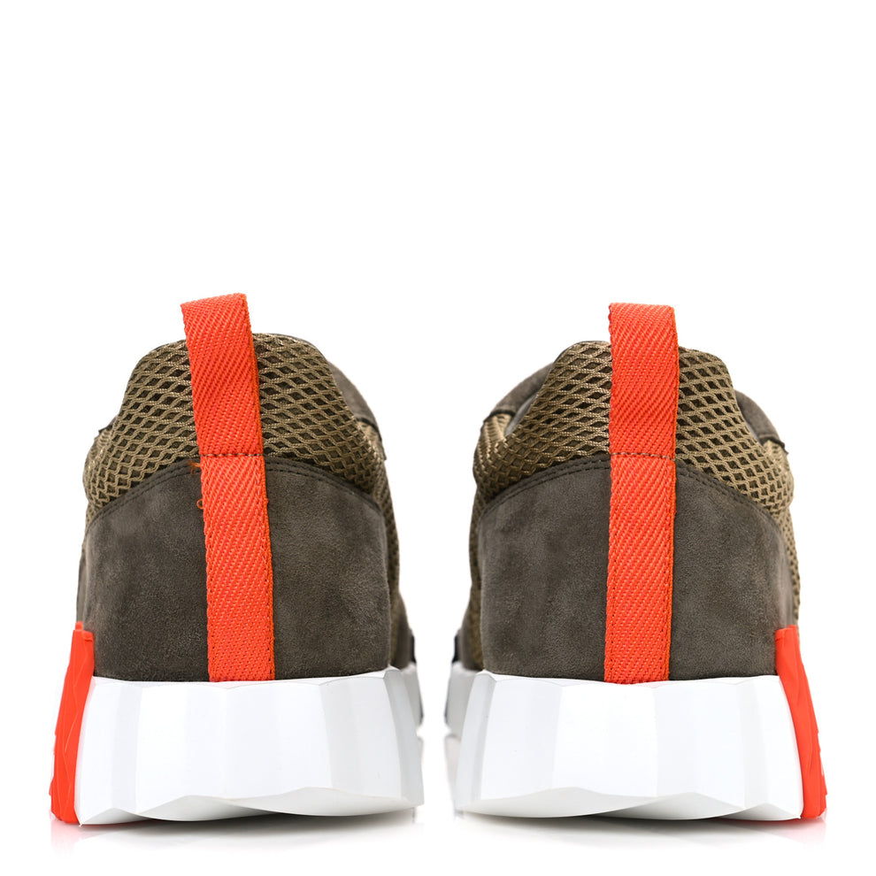 Hermes Air Mesh Suede Goatskin Mens Bouncing Sneakers 42 Vert Toundra ...