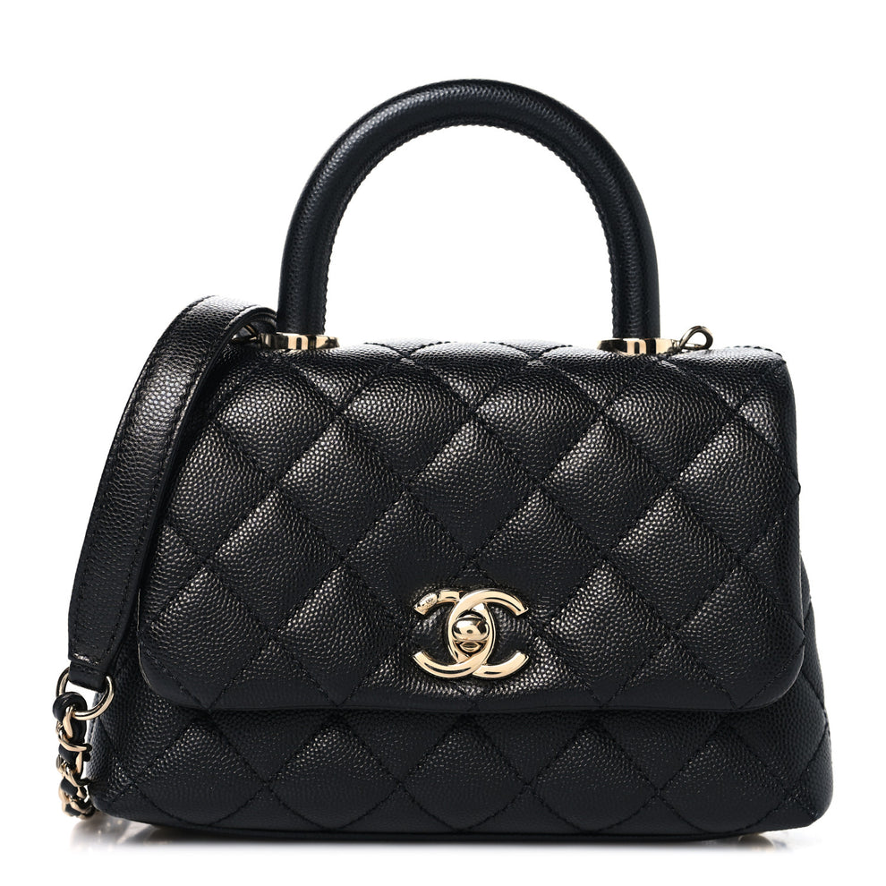 Chanel Caviar Quilted Extra Mini Coco Handle Flap Black 1781061 ...