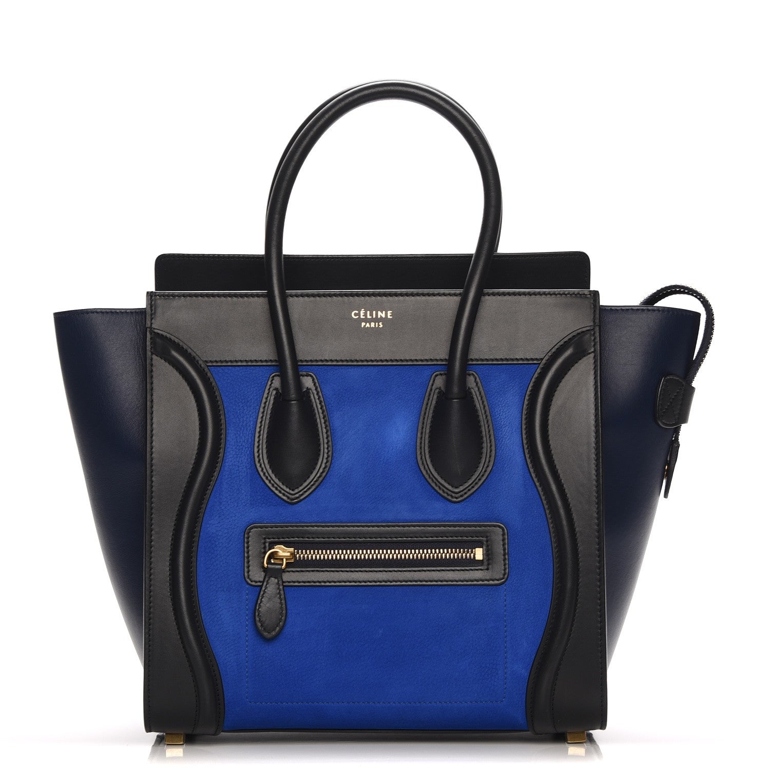 Celine Nubuck Calfskin Suede Micro Tri-Color Luggage Bright Blue 210076 ...