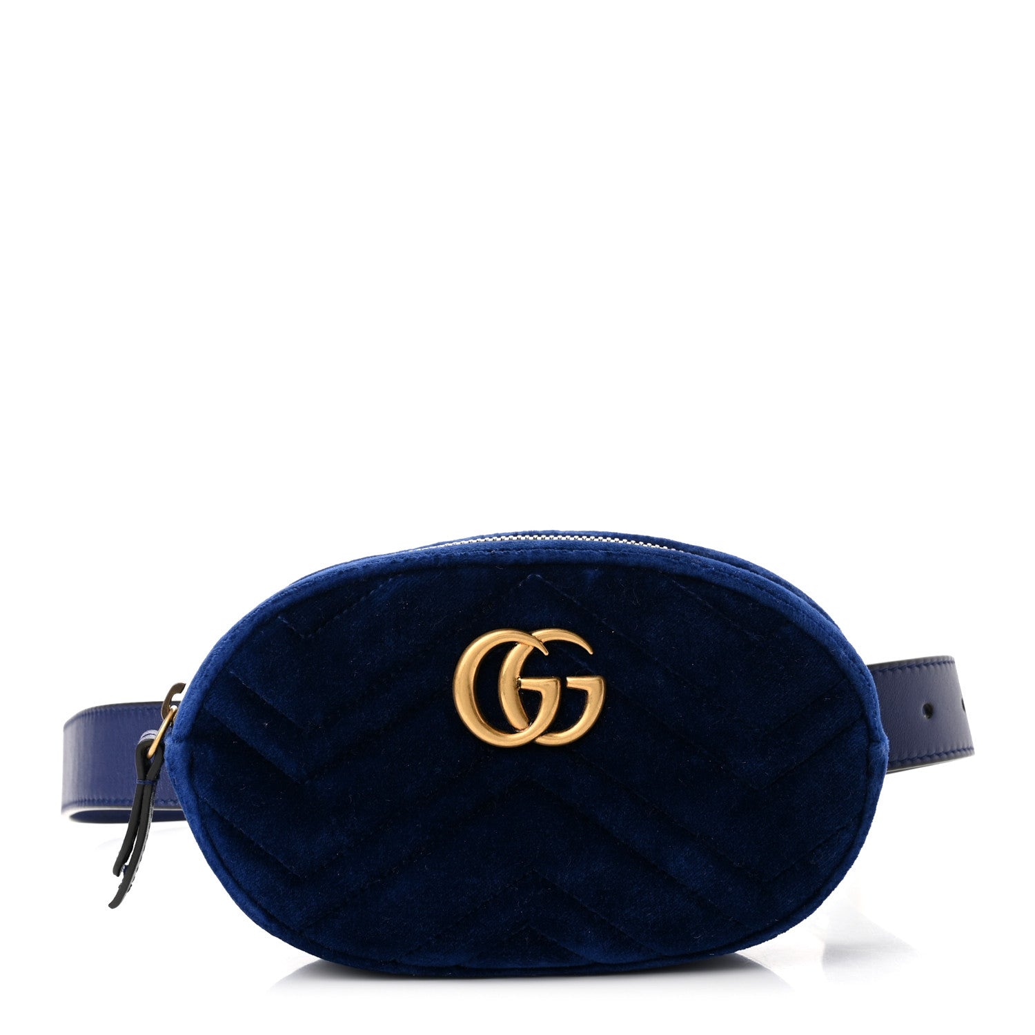 Gucci Velvet Matelasse GG Marmont Belt Bag 75 30 Cobalt Blue 1172904 ...
