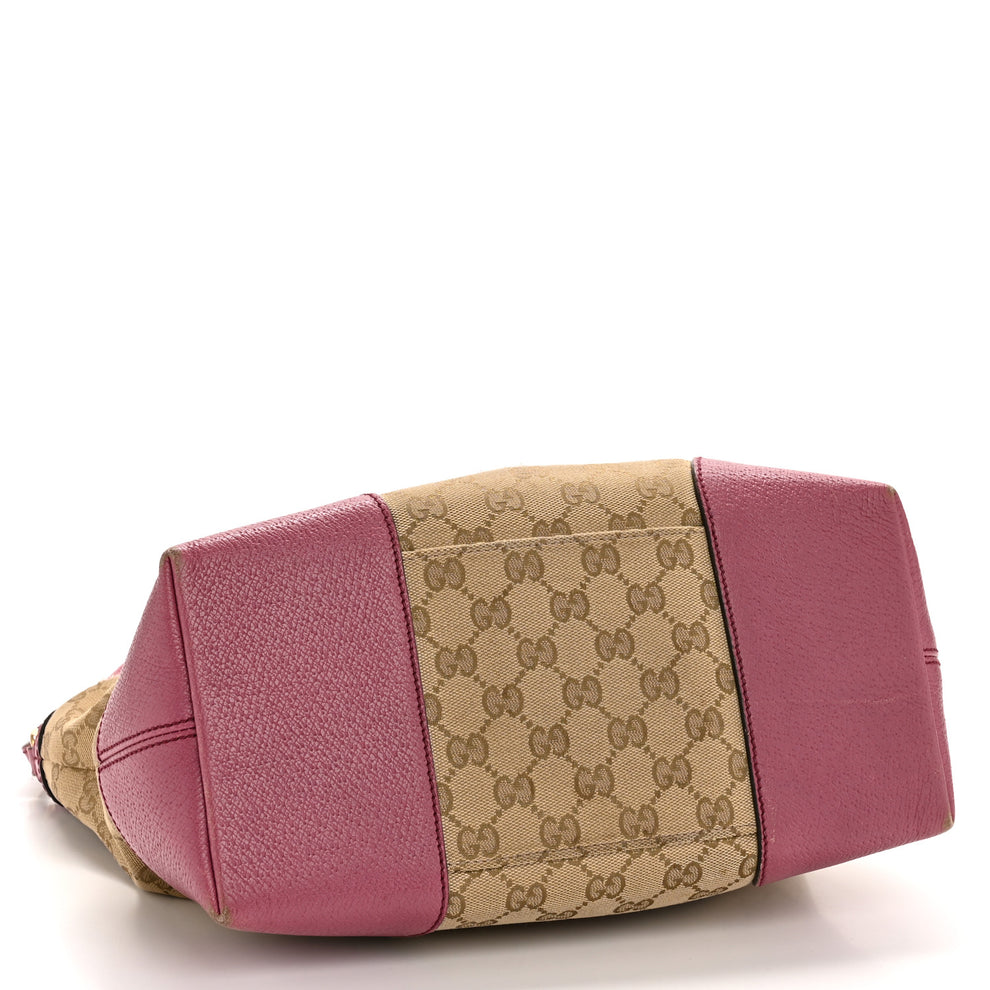 Gucci Monogram Medium Bree Foldover Tote Beige Ebony Peonia Flower ...