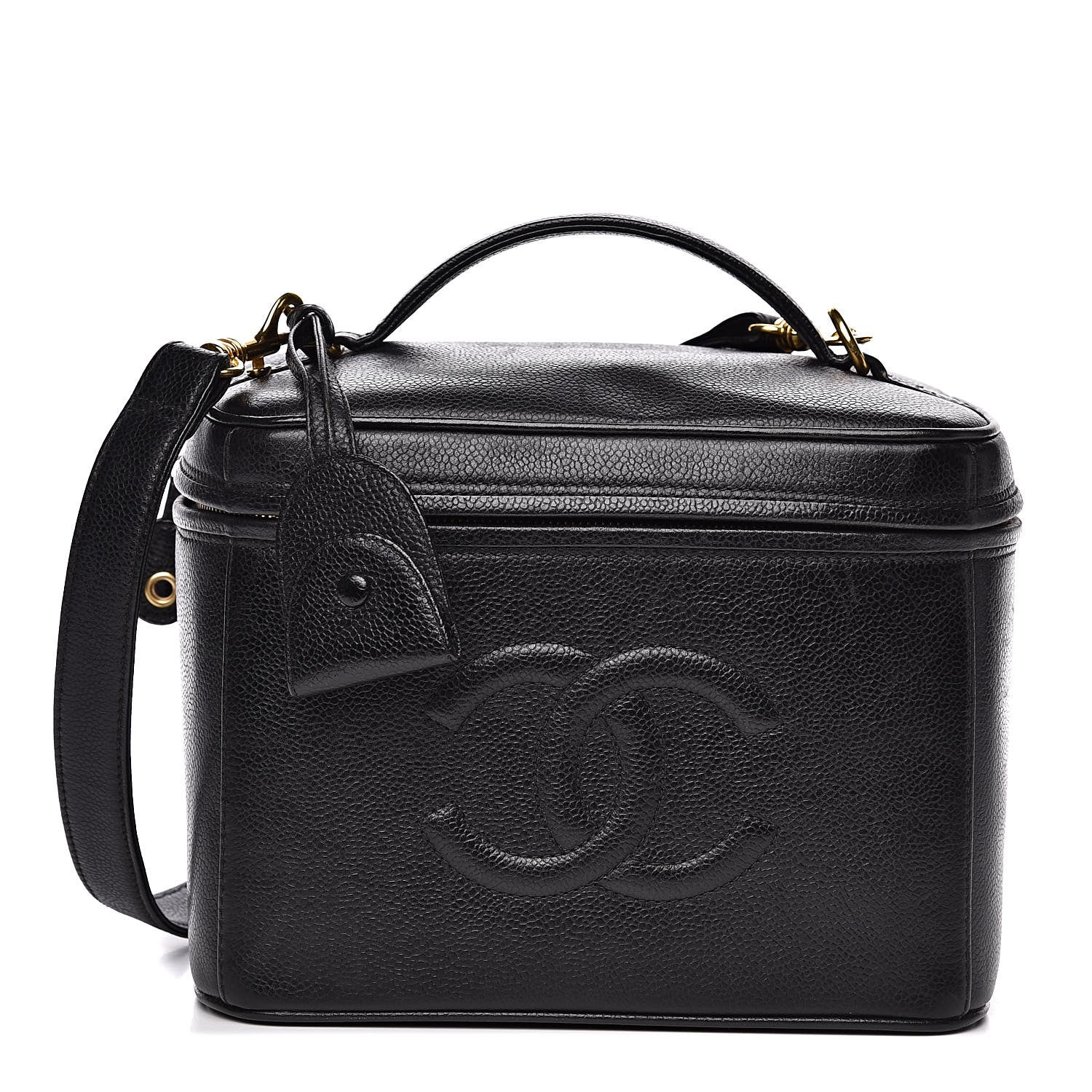 Chanel Caviar CC Vanity Train Case Black 531301 – FASHIONPHILE