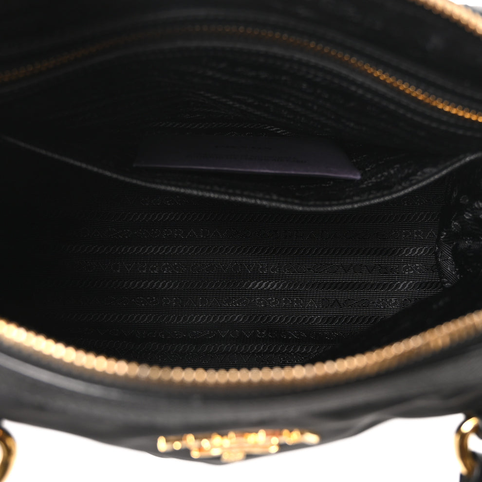 Prada Tessuto Nylon Saffiano Small Tote Black 1798803 – FASHIONPHILE