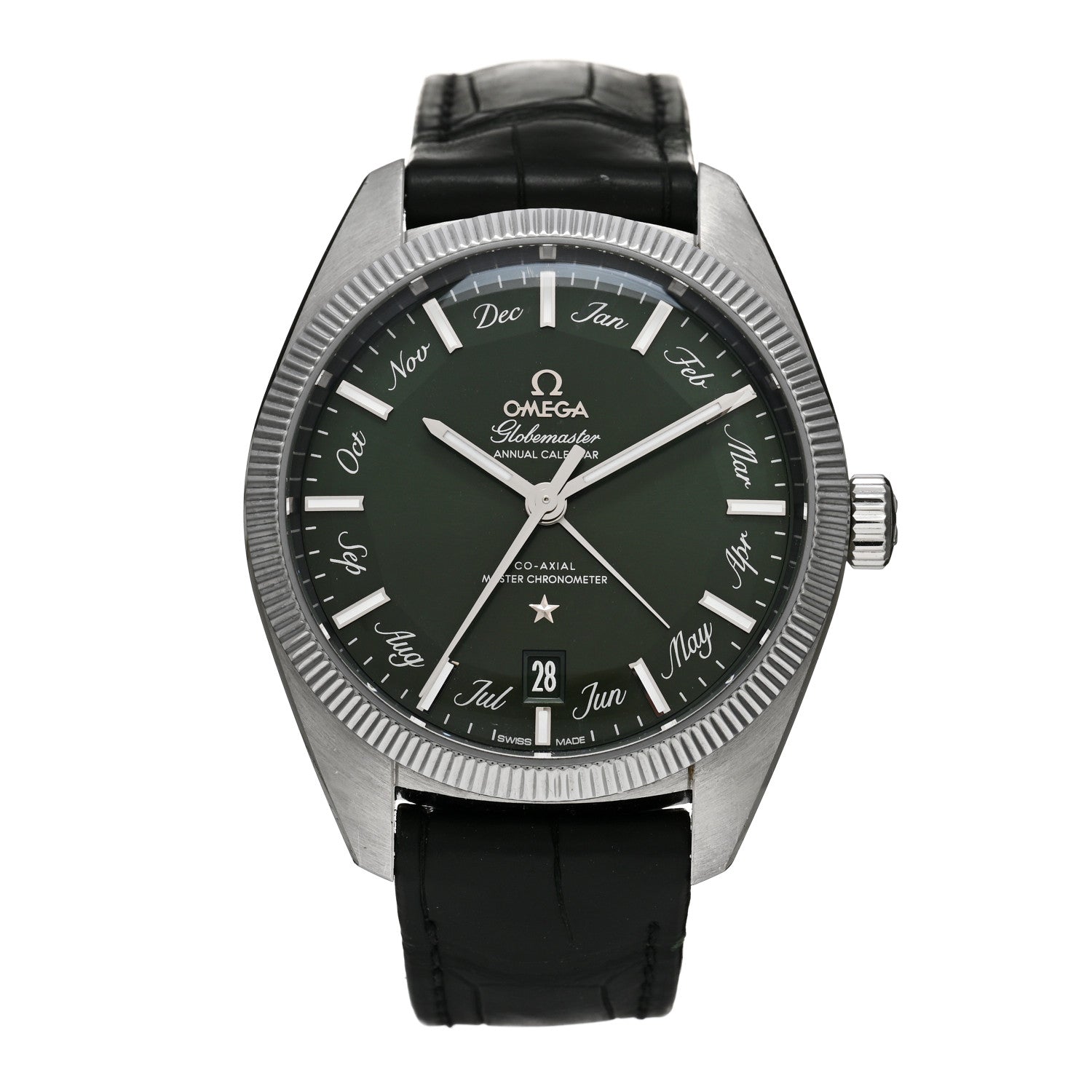 Omega Stainless Steel Alligator 41mm Constellation Globemaster ...