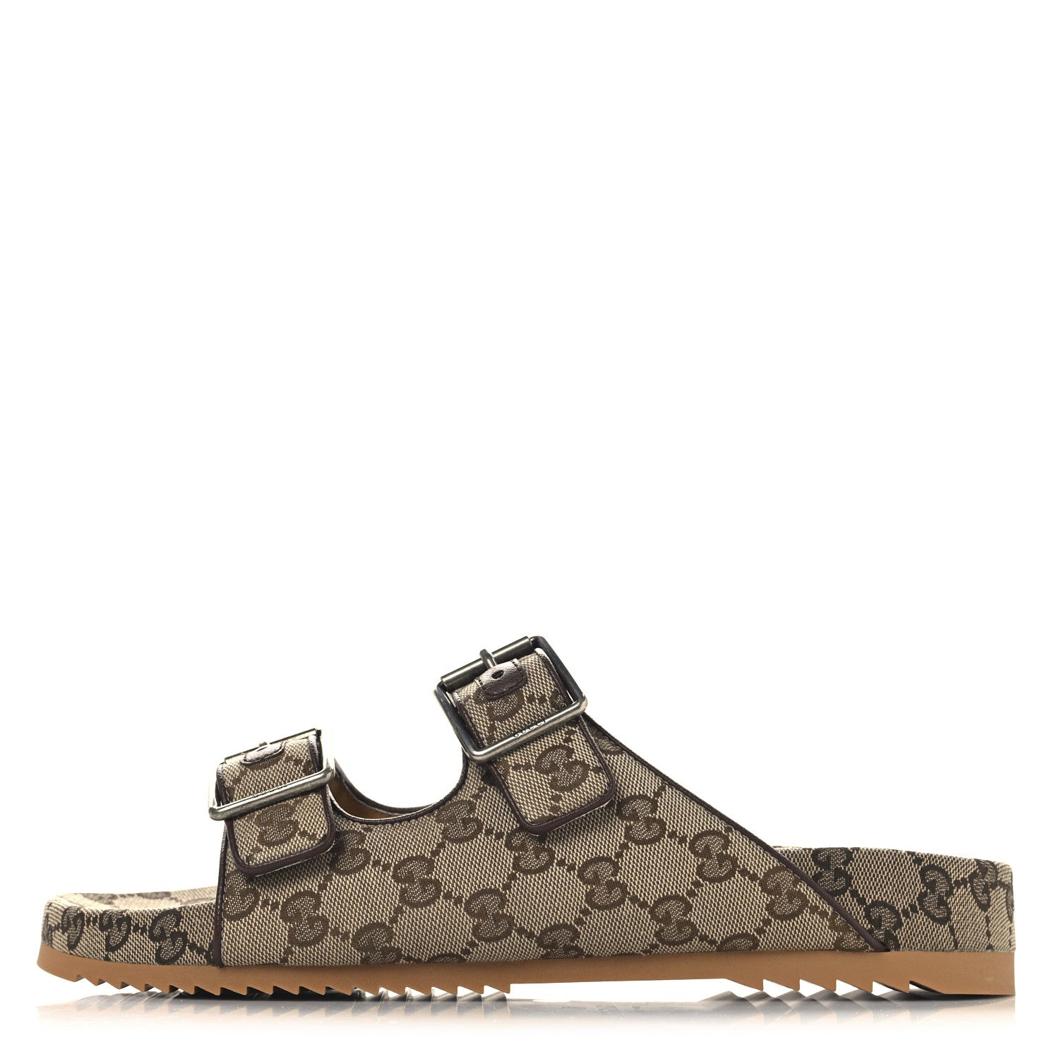 Gucci GG Monogram Lavaredo Eco Fabric Mens Slide Sandals With Straps 10 ...