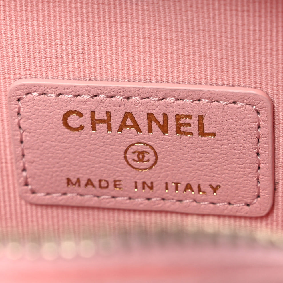 Chanel Lambskin Quilted CC In Love Heart Waist Belt Bag With Chain ...