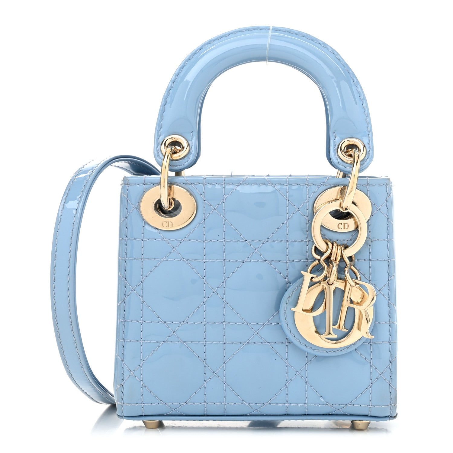 Christian Dior Patent Cannage Micro Lady Dior Cornflower Blue 1674167 ...