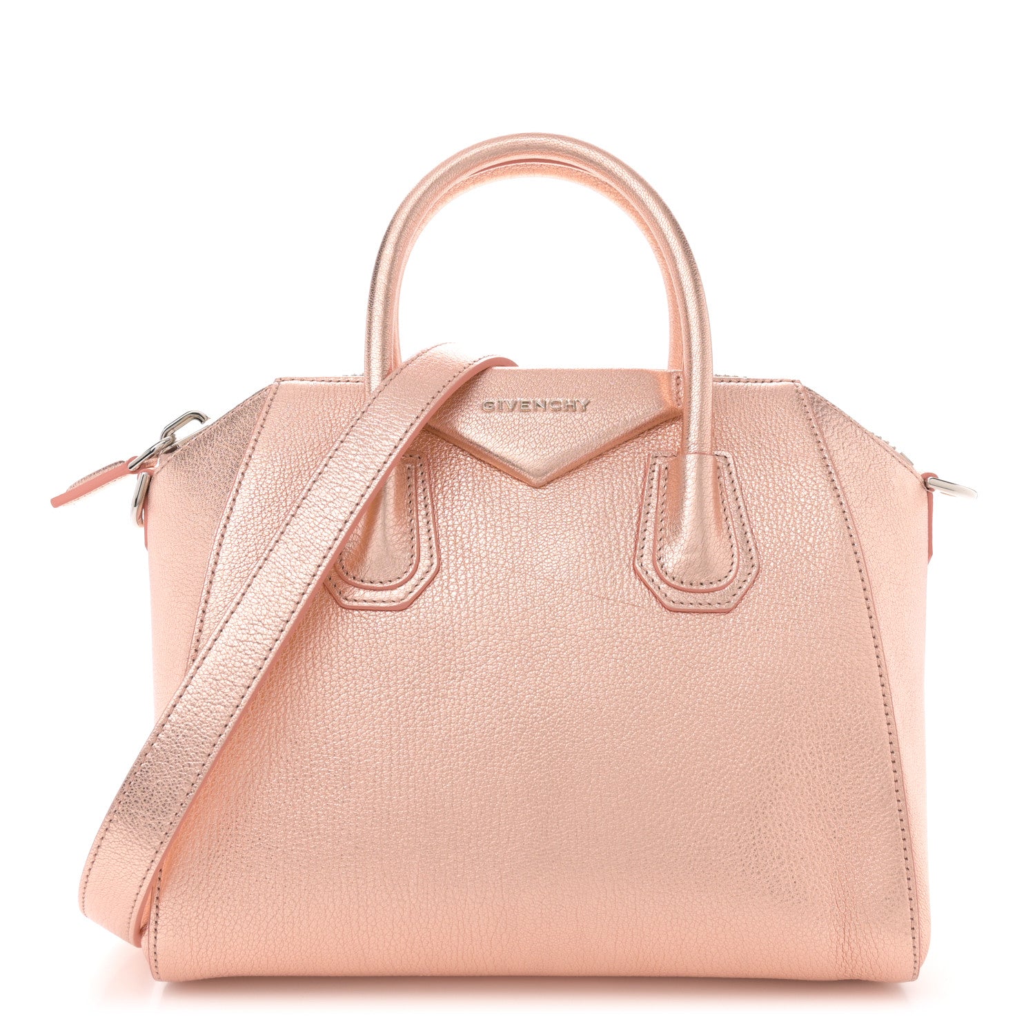 Givenchy Metallic Sugar Goatskin Small Antigona Light Pink 1654154 ...