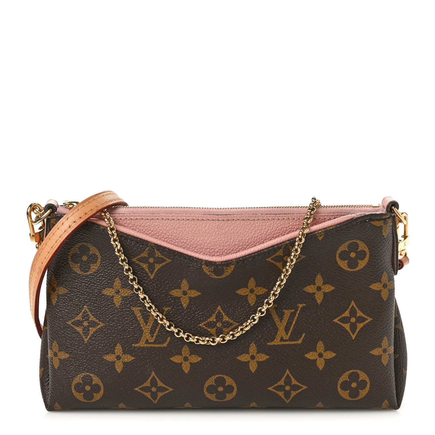 Louis Vuitton LOUIS VUITTON Monogram Pallas Clutch Rose Poudre 1485282 ...