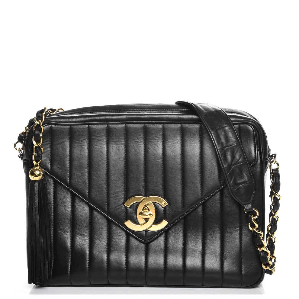 Chanel Lambskin Vertical Quilted Flap Camera Case Black 226583 ...