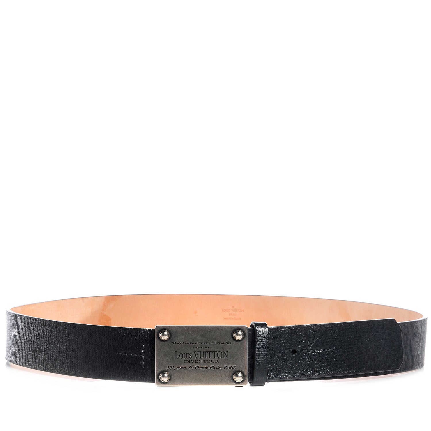 Louis Vuitton Utah Leather LV Inventeur 40mm Belt Black 110 44 74026 ...