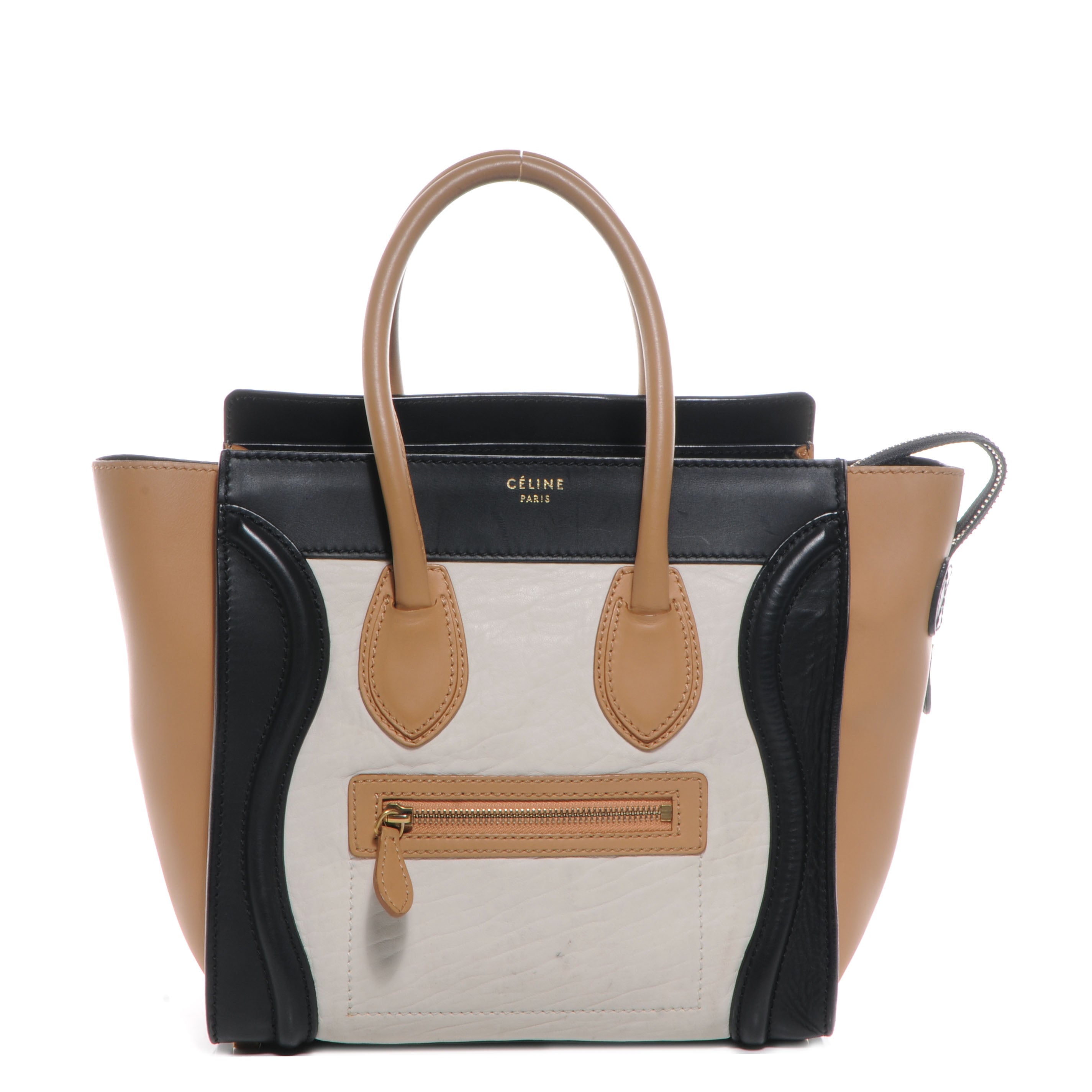 Celine Shrunken Lambskin and Smooth Calfskin Micro Tri-Color Luggage ...