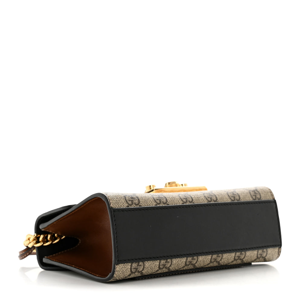Gucci GG Supreme Monogram Calfskin Small Padlock Shoulder Bag Beige ...