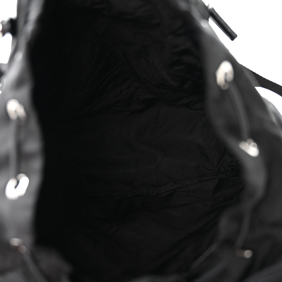 Prada Re-Nylon Saffiano Logo Double Buckle Backpack Black 1854448 ...