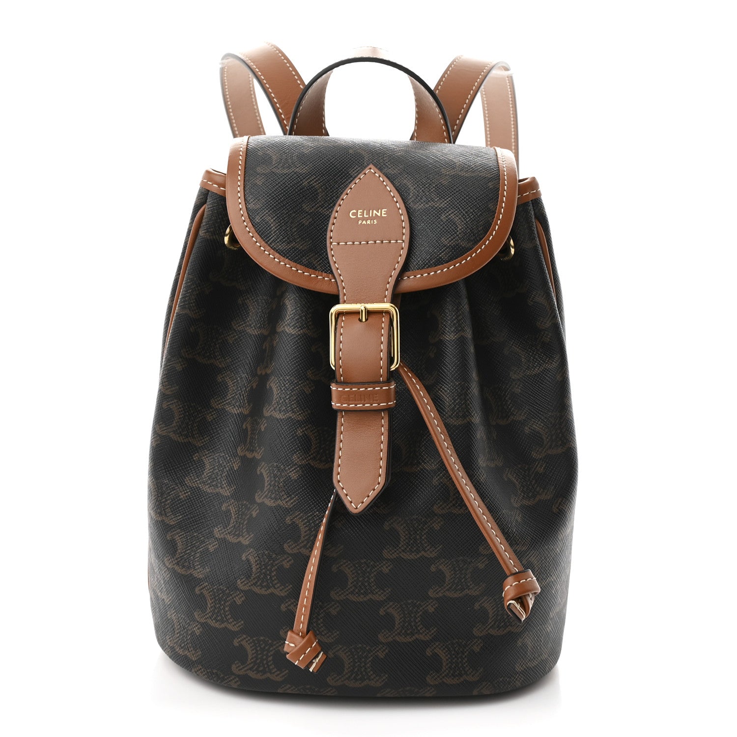 Celine Triomphe Canvas Calfskin Mini Folco Backpack Tan 1748067 ...