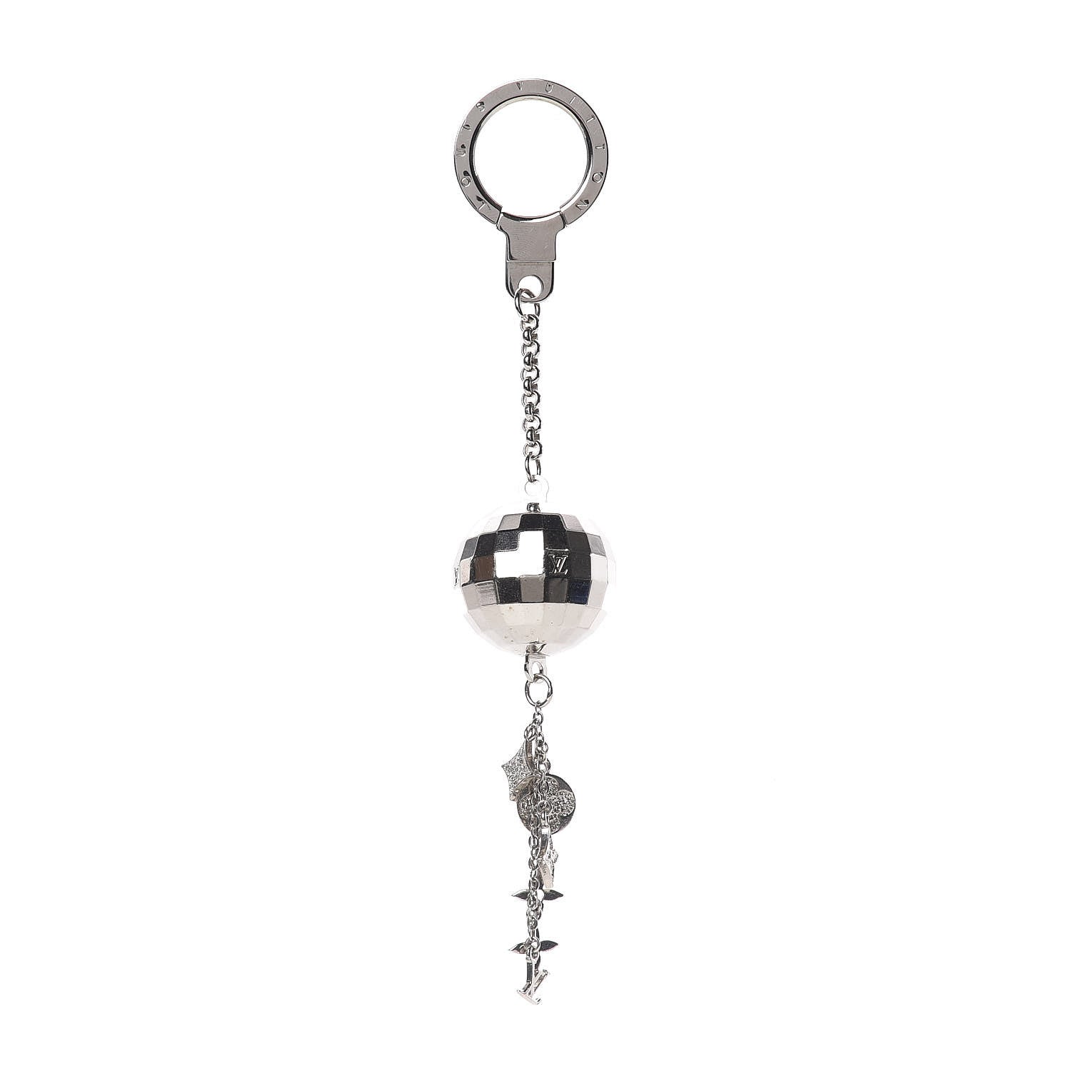 Louis Vuitton Mirror Ball Disco Key Holder Chain Ring Silver 426577 ...