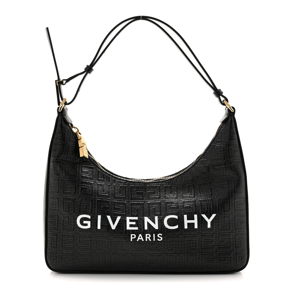 Givenchy Coated Canvas Logo 4G Embossed Small Moon Cut Out Shoulder Bag ...