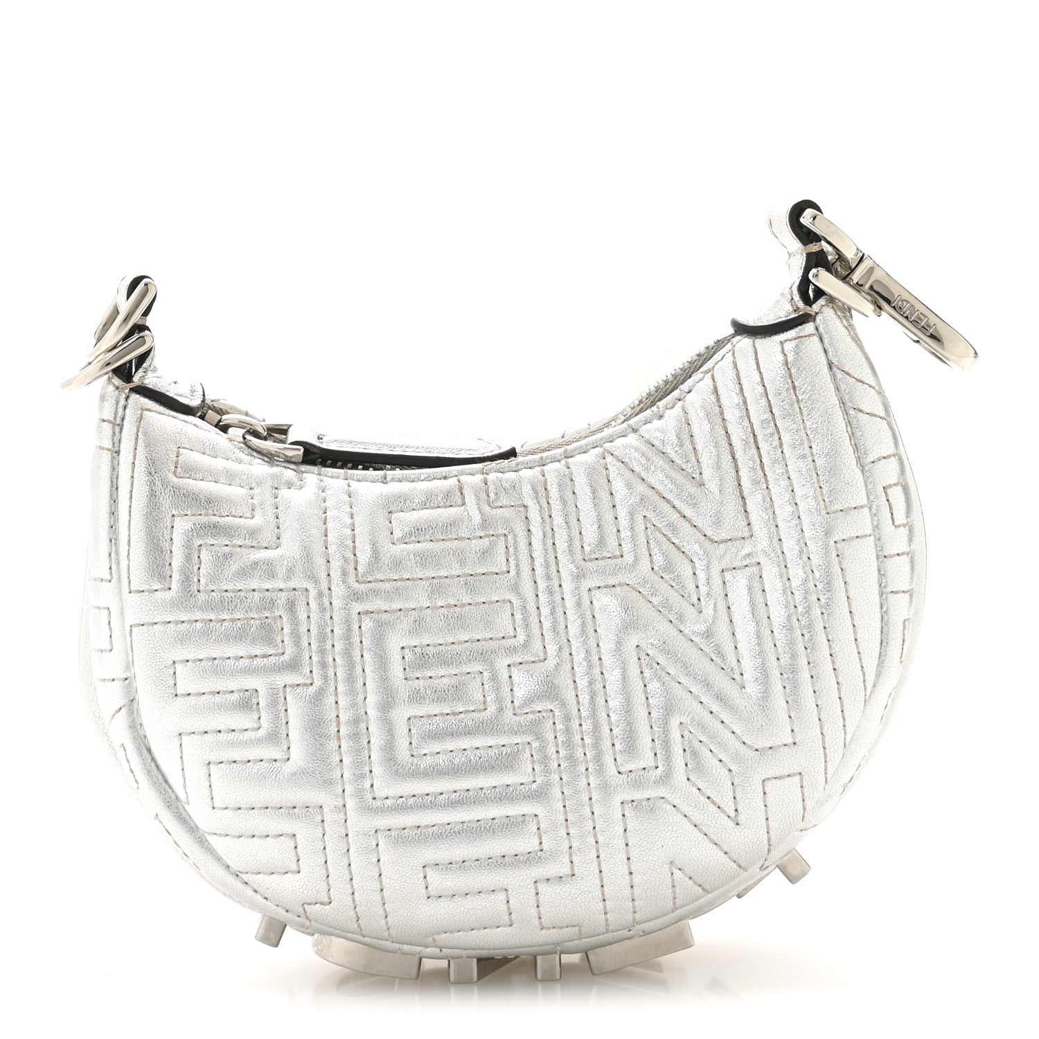 Fendi X MARC JACOBS Laminated Craquele Lambskin Nano Fendigraphy Hobo ...