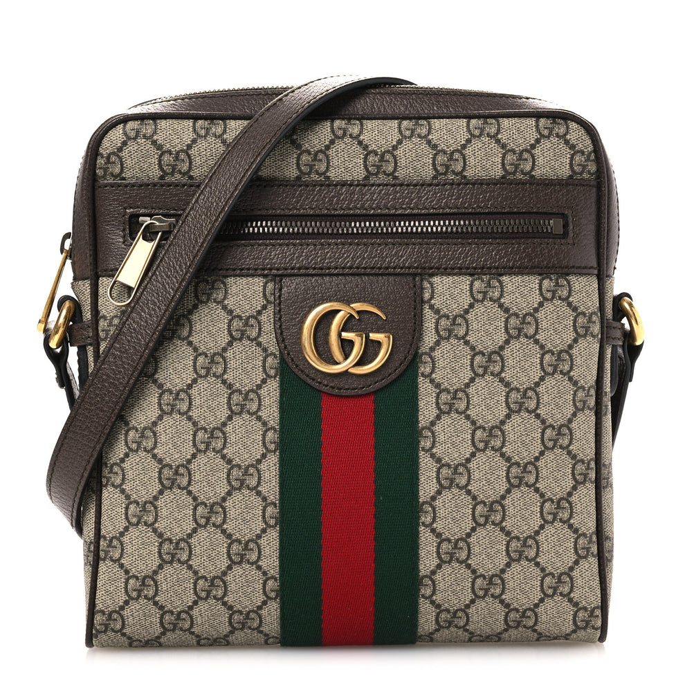 Gucci GG Supreme Monogram Web Small Ophidia Messenger Bag Brown 1783219 ...