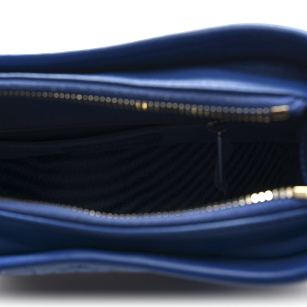 Chanel Aged Calfskin Quilted Small Gabrielle Hobo Blue 1784499 ...