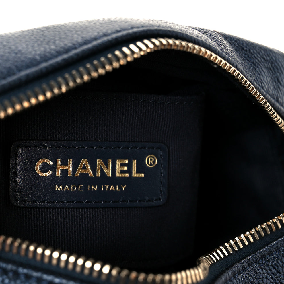 Chanel Shiny Caviar Quilted Chain Melody Camera Bag Dark Blue 1764670 ...