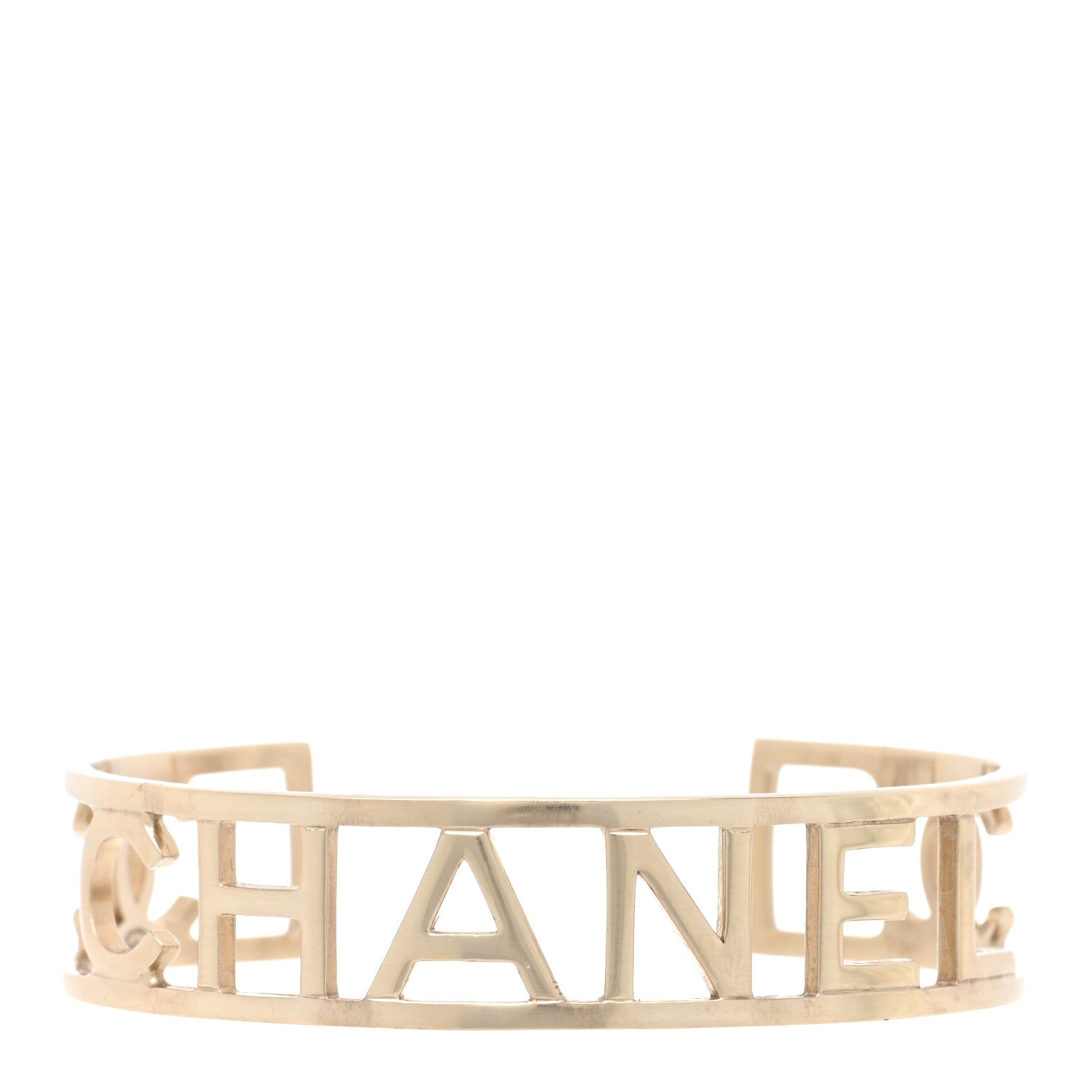 Chanel Metal Logo Cuff Bracelet Gold 1521626 – FASHIONPHILE
